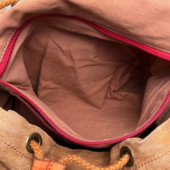 Tsd | Bags | Unique Tsd Orange Leather And Browntan Waxed Canvas ...